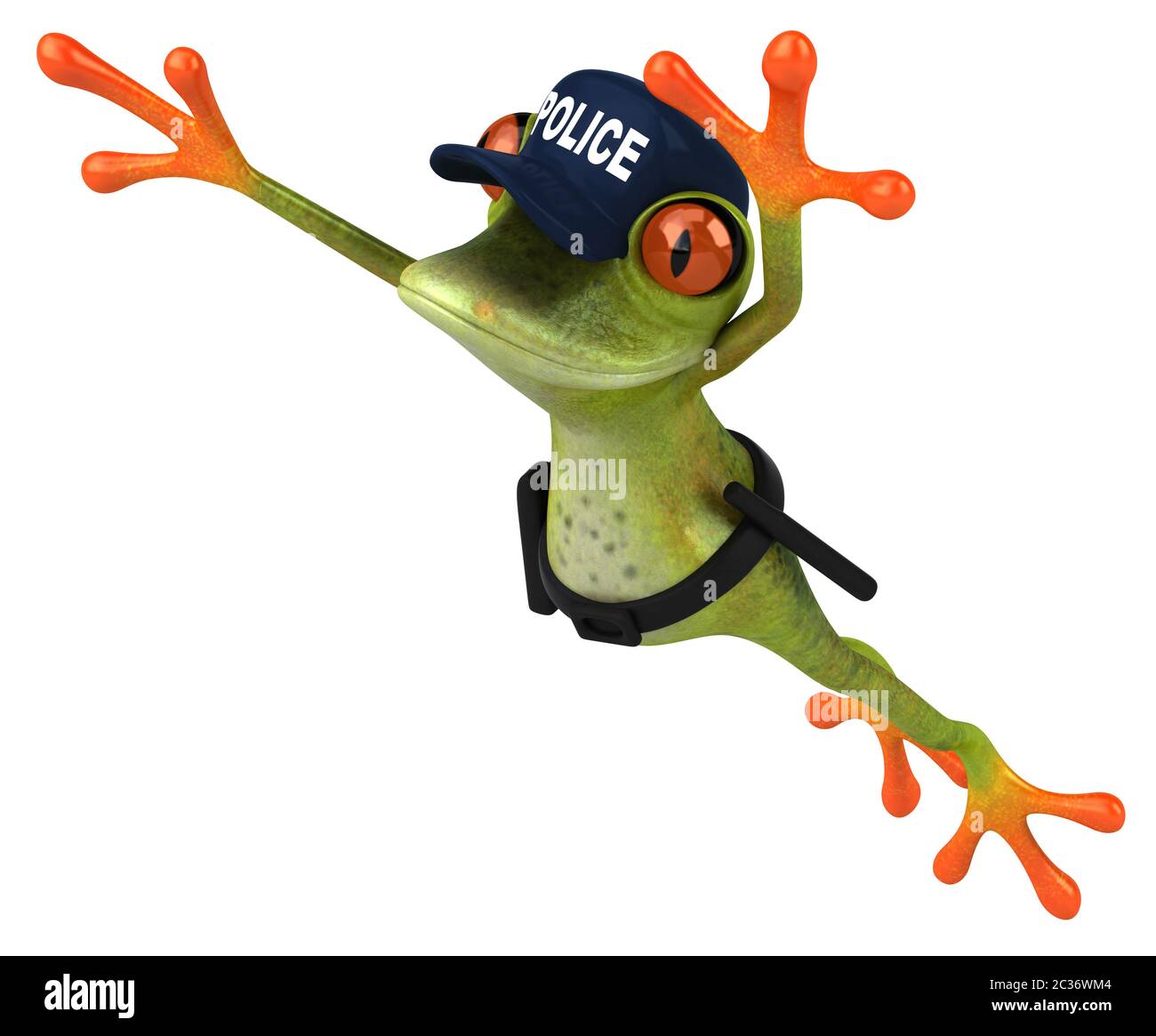 Fun 3D Cartoon frog police officer Stock Photo - Alamy