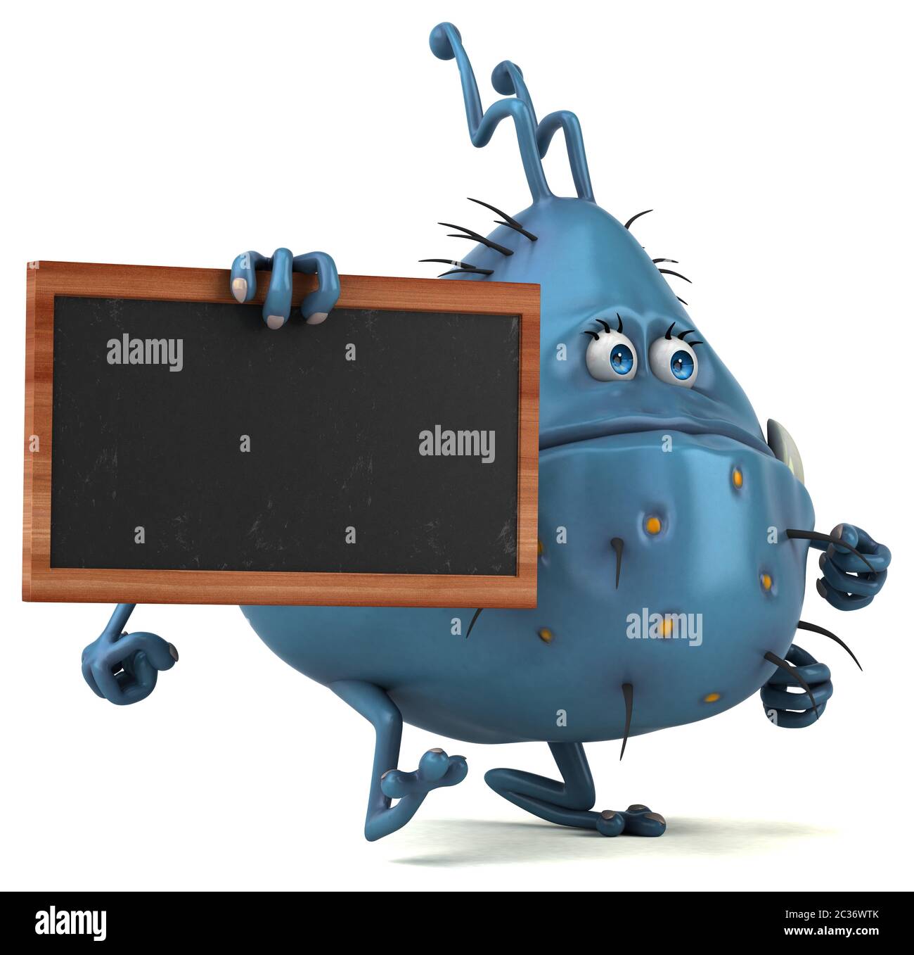 Fun 3D germ bug monster with a chalkboard Stock Photo - Alamy