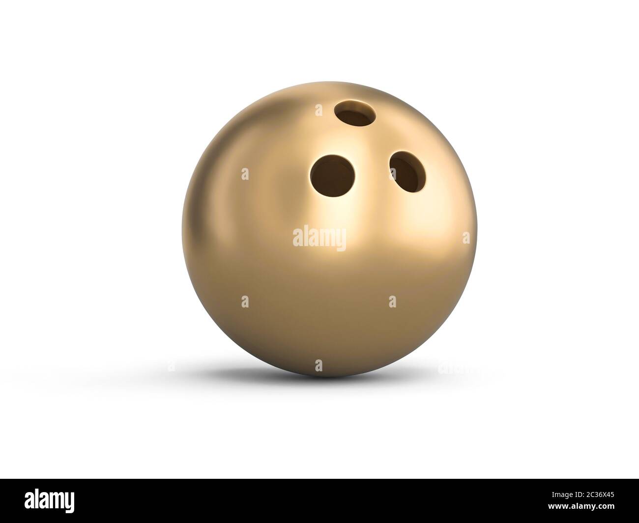 golden bowling ball on white background.3d rendering image Stock Photo ...