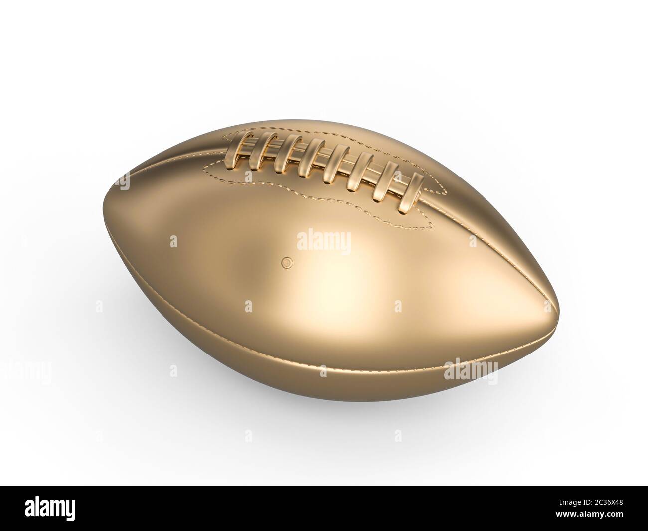 gold american football ball on a white background. 3d image render ...
