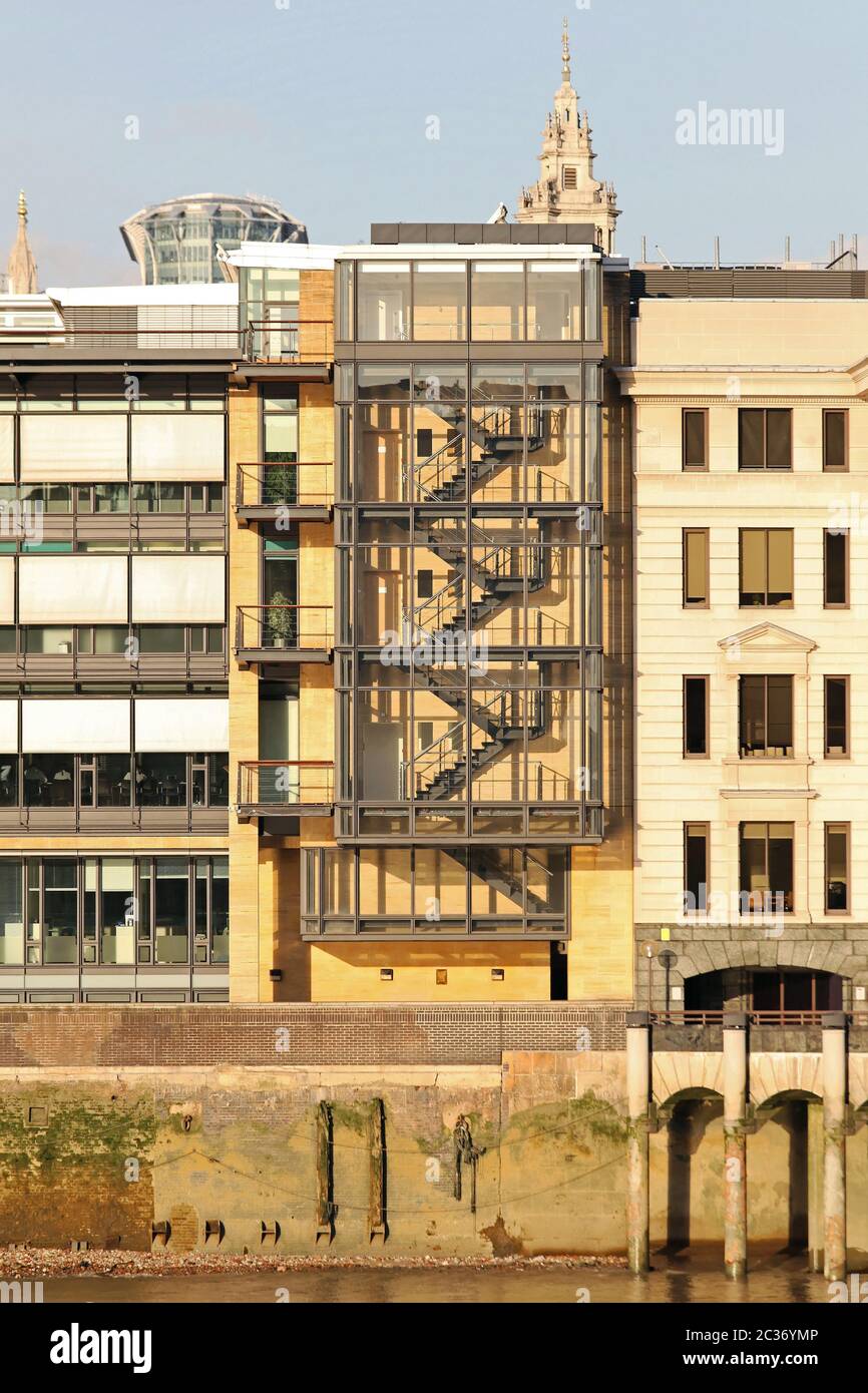 Fire escape staircase at back side of building Stock Photo - Alamy