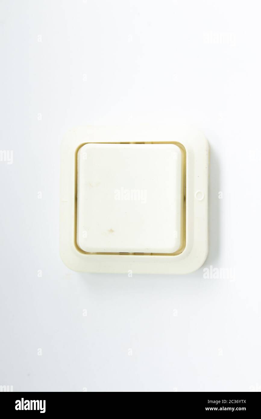 old light switch on white background Stock Photo - Alamy