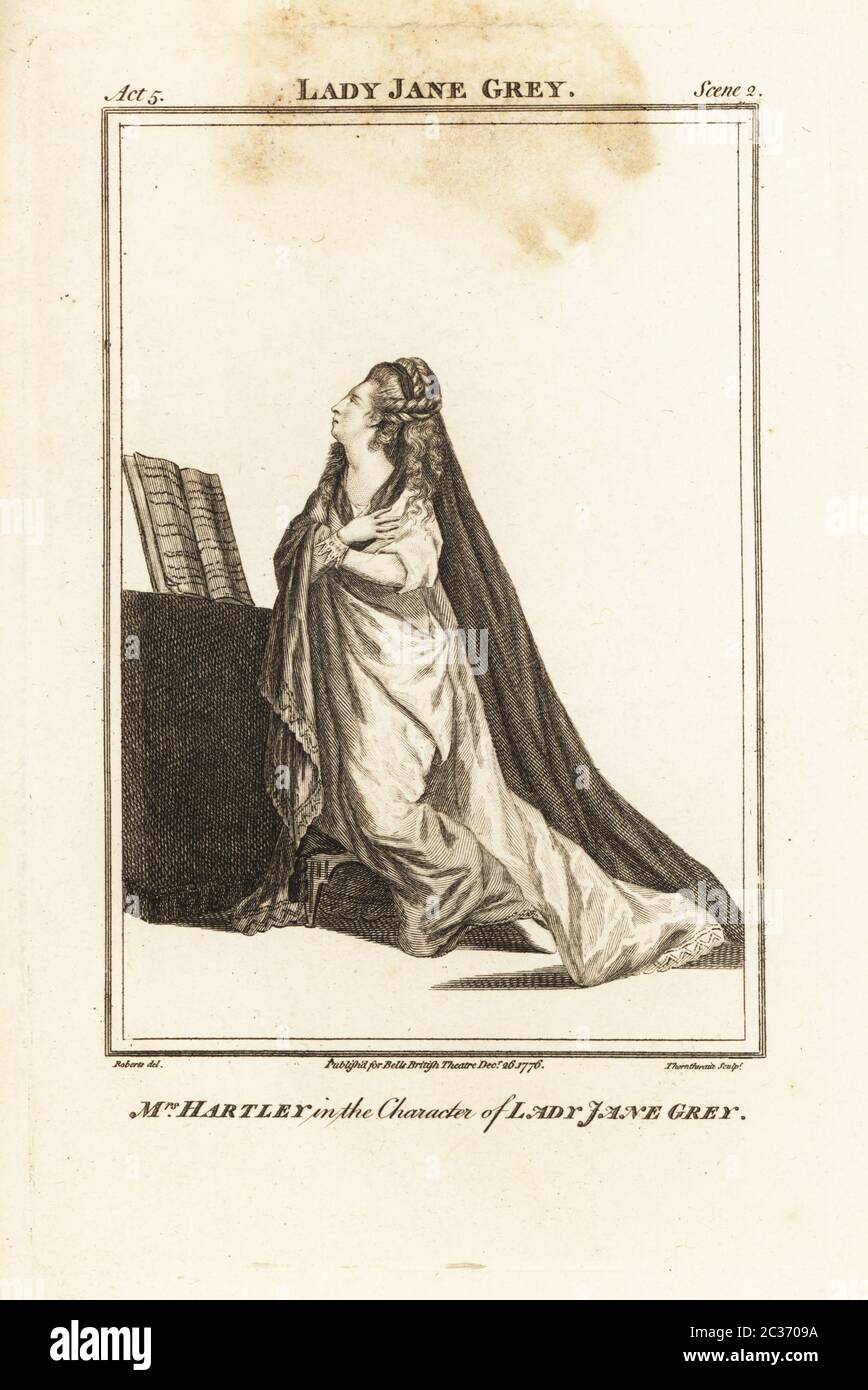 Mrs Elizabeth Hartley in the character of Lady Jane Grey in John Banks ...