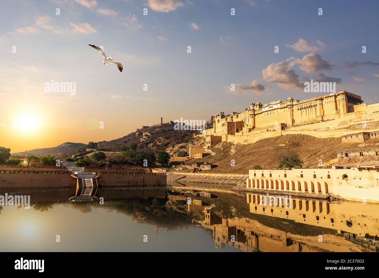 Amber Fort at sunset, beautiful view in Jaipur, India Stock Photo - Alamy