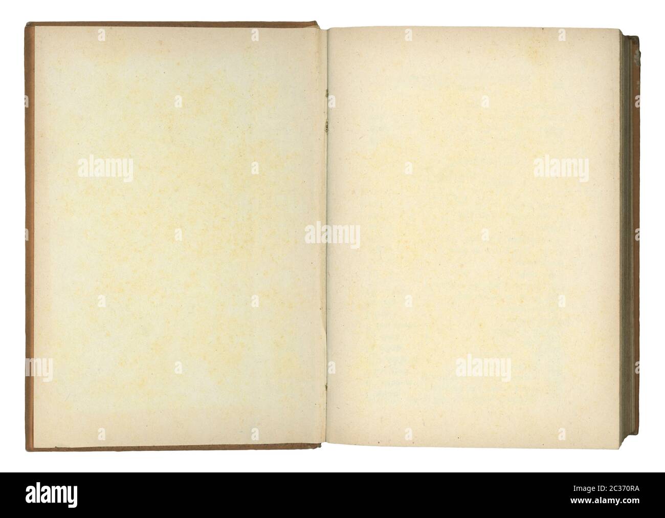 Blank book brown paper double page with copy space isolated over white ...