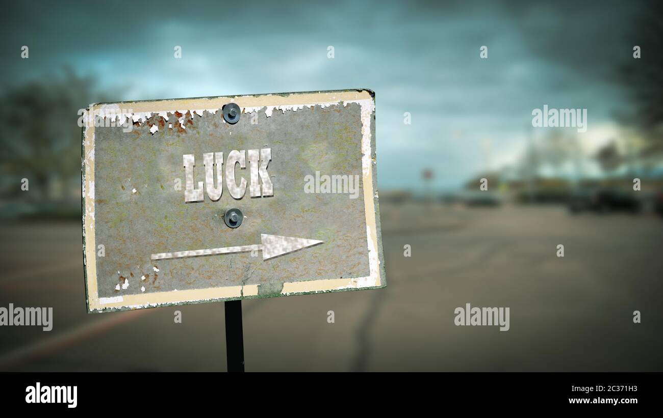 Street Sign to Luck Stock Photo - Alamy