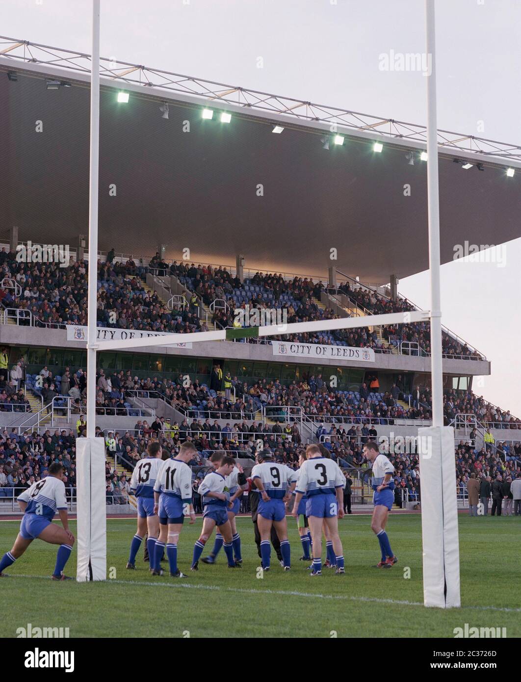 Rugby league game, Hunslet RLFC, at the opening of South Leeds stadium ...