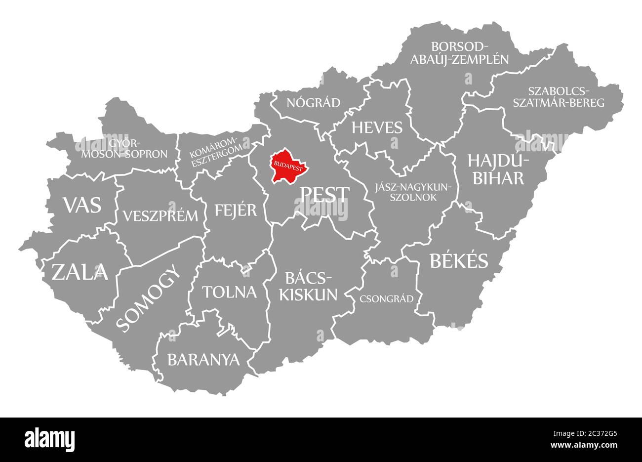 Budapest area map hi-res stock photography and images - Alamy