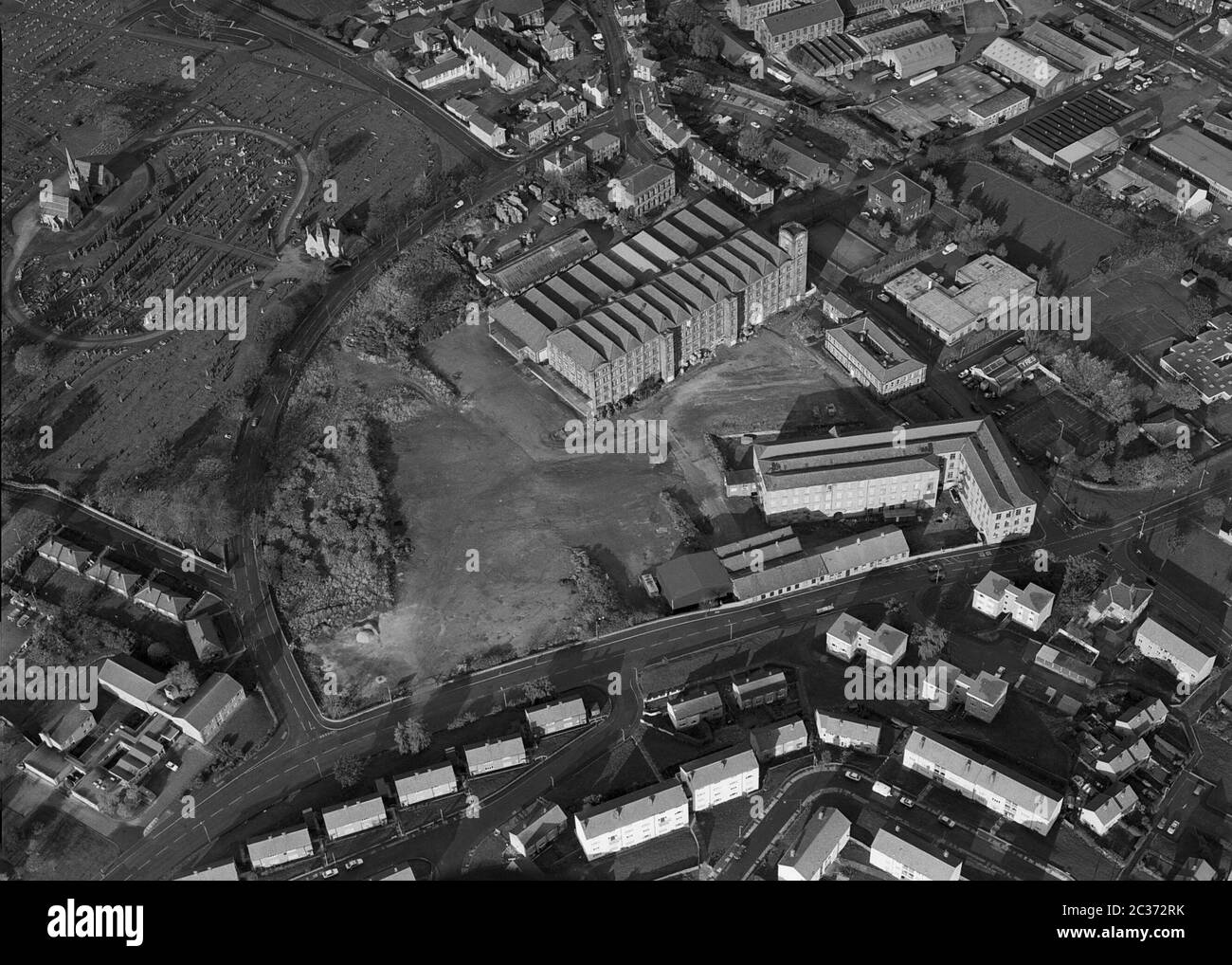 An aerial photograph of Blakeridge Mill, Batley, West Yorkshire ...