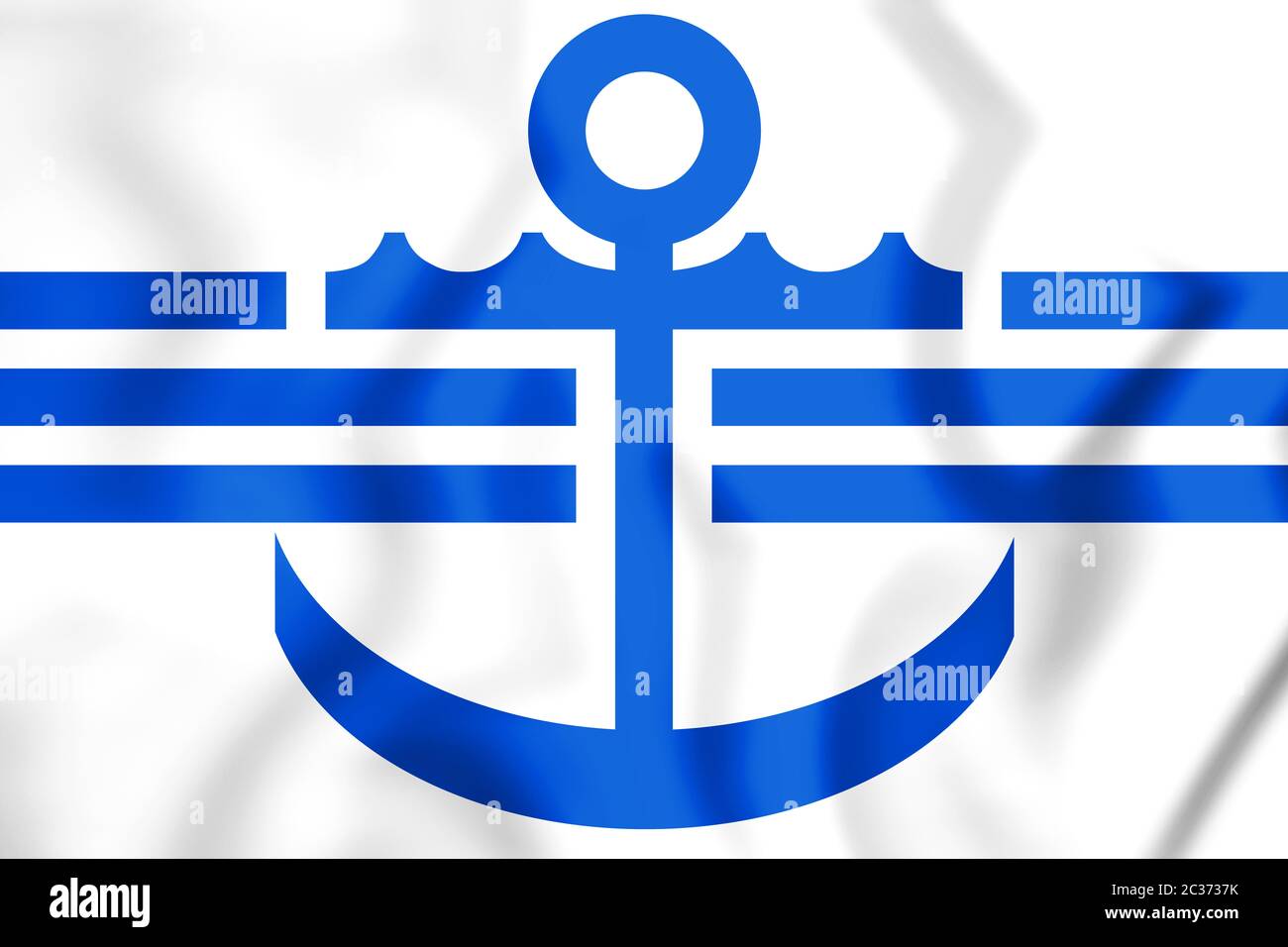 3D Flag of Nakhodka (Primorsky Krai), Russia. 3D Illustration Stock ...