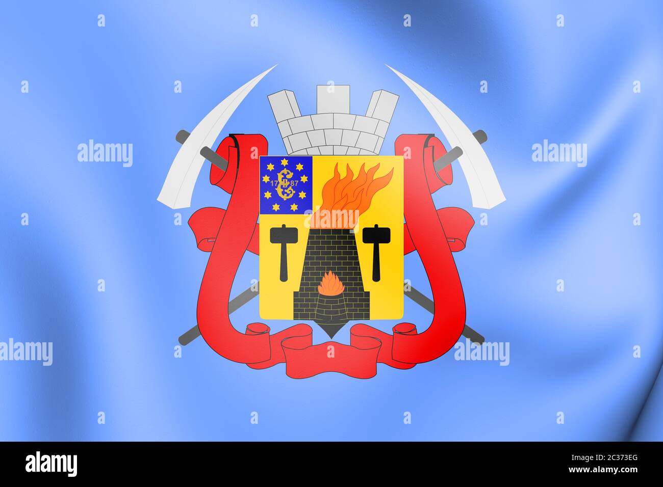 3D Flag of Lugansk, Lugansk People's Republic. 3D Illustration Stock ...