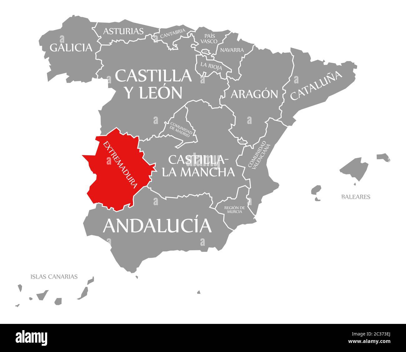 Map of extremadura hi-res stock photography and images - Alamy