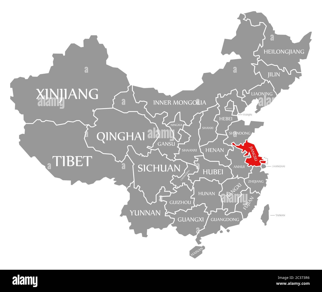 Map china highlighted in Cut Out Stock Images & Pictures - Alamy