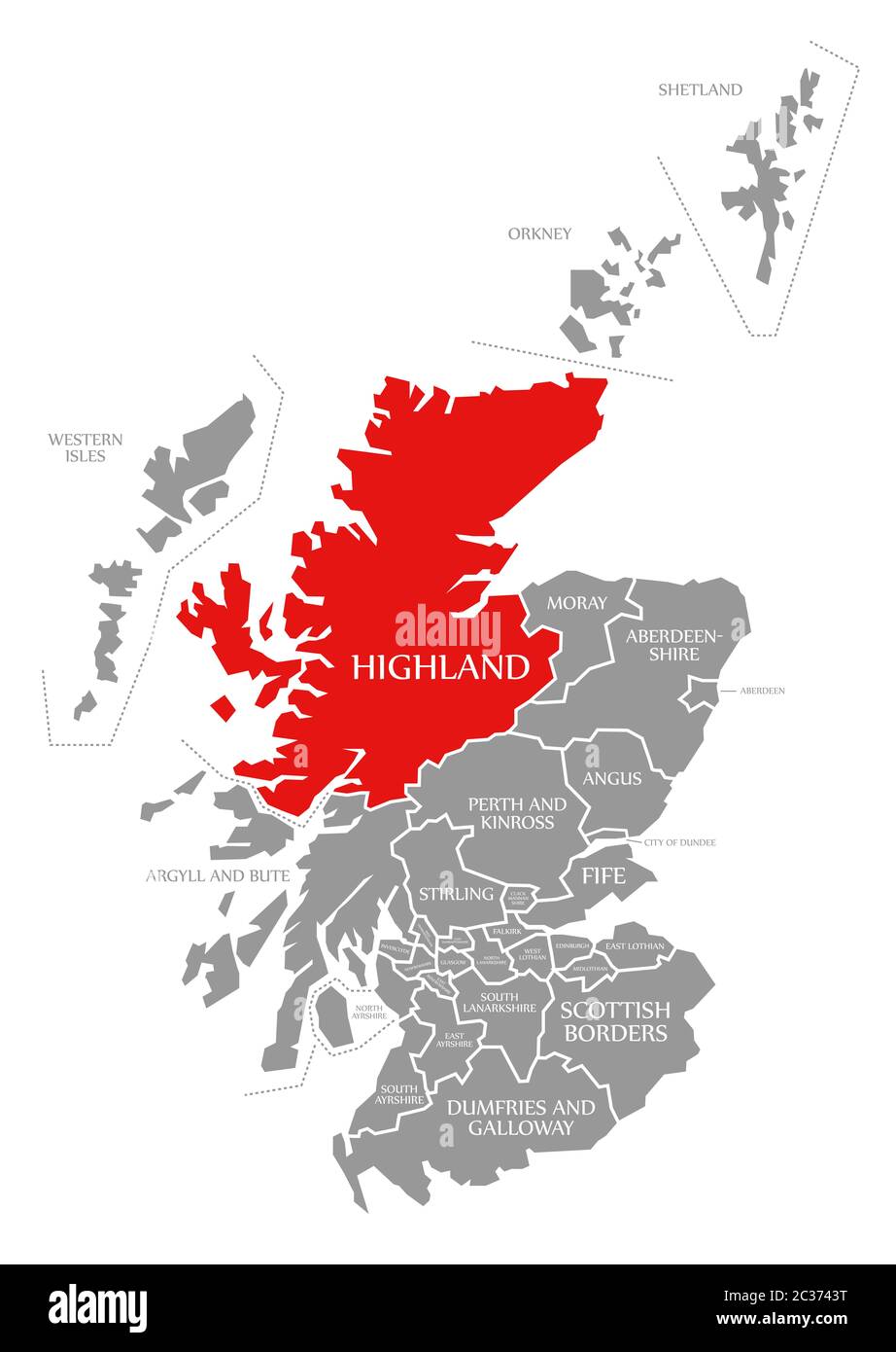 Map of uk scotland highlight hi-res stock photography and images - Alamy