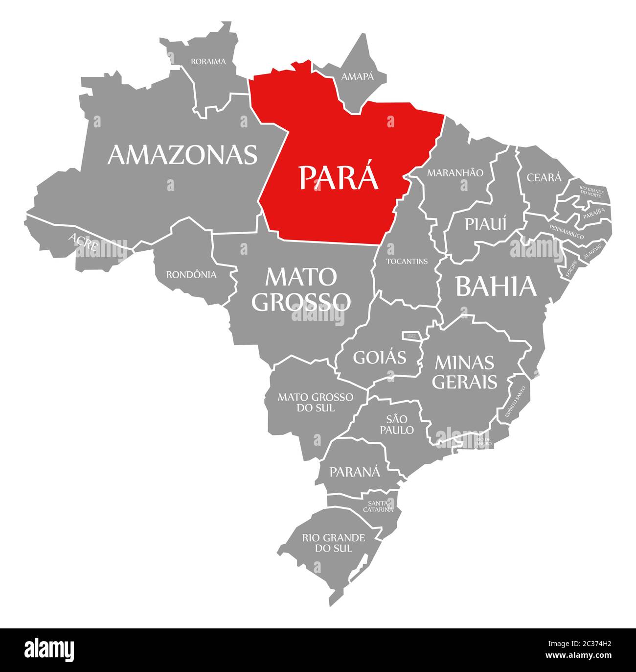 Brazil highlighted map hi-res stock photography and images - Alamy