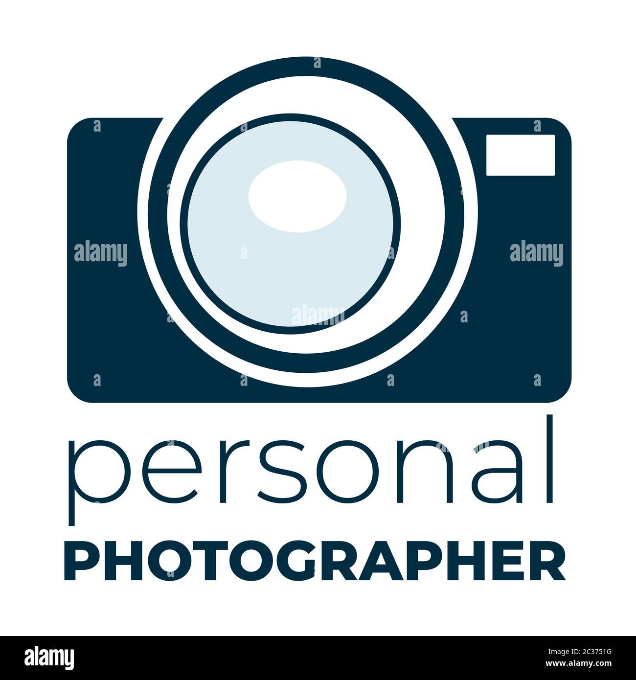 Personal photographer camera logotype for professional studio vector ...