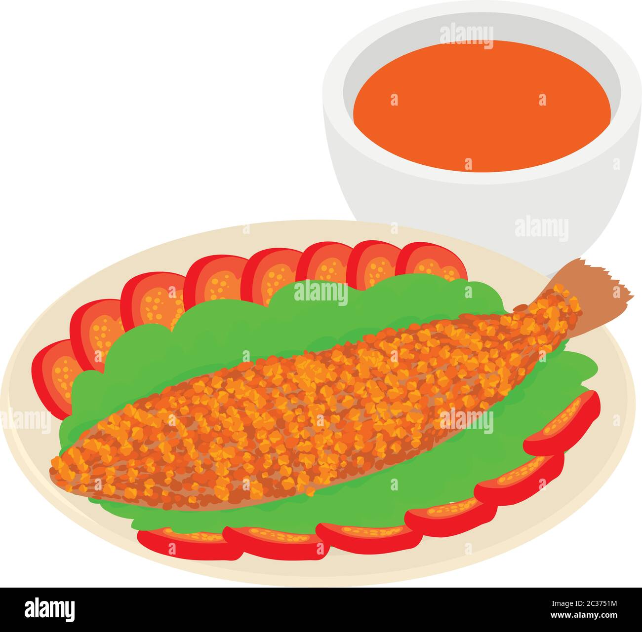 Freshly fried fish Stock Vector Images - Alamy