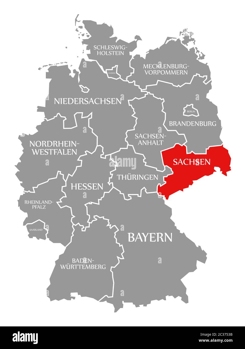 Saxony province map hi-res stock photography and images - Alamy