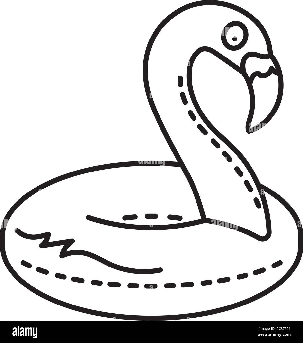Flamingo floater vector line icon. Swimming aid outline symbol Stock ...