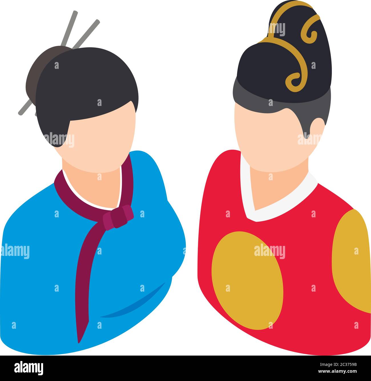 Korean couple icon, isometric style Stock Vector Image & Art - Alamy