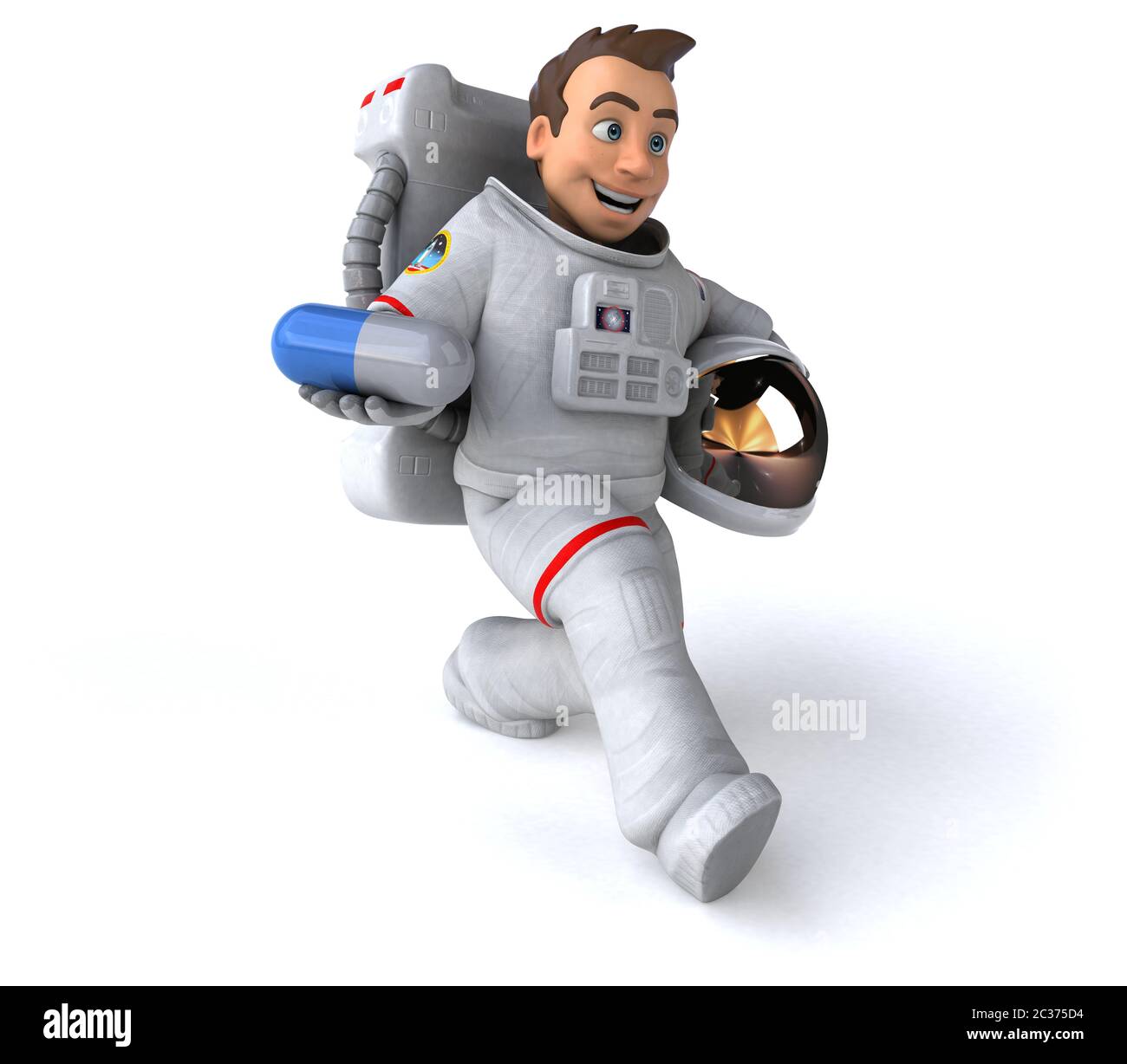 Fun astronaut - 3D Illustration Stock Photo - Alamy