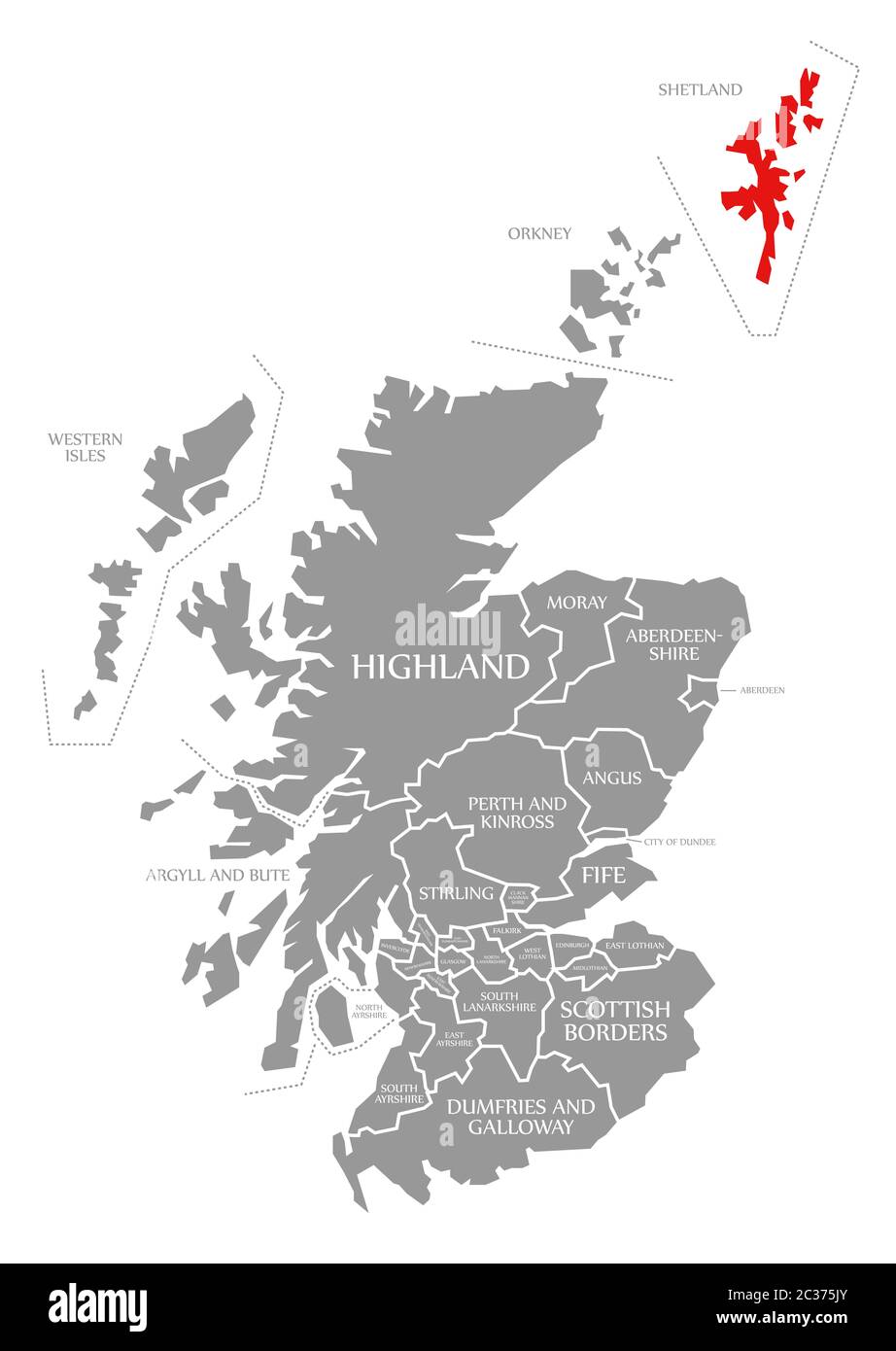 Scotland map shetland hi-res stock photography and images - Alamy