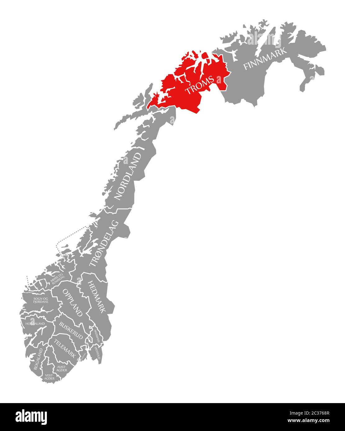 Modern map norway counties hi-res stock photography and images - Alamy