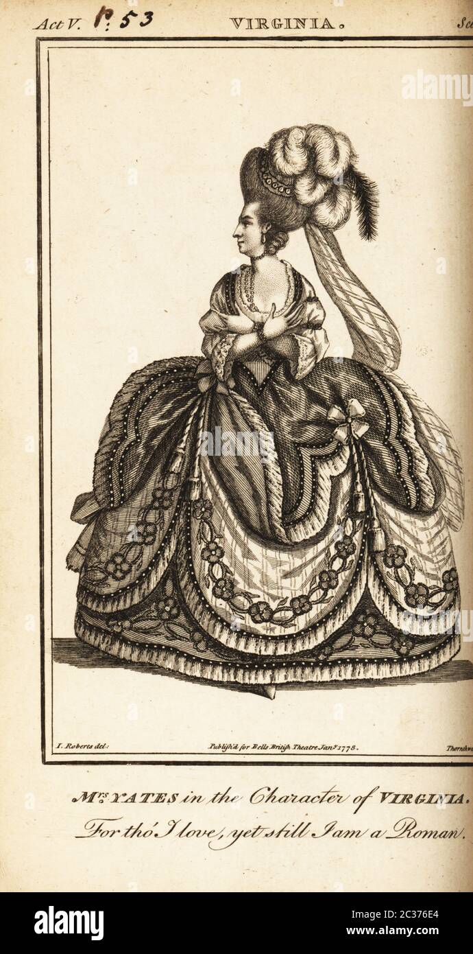 Mrs. Mary Ann Yates in the character of Virginia in Henry Crisp’s ...