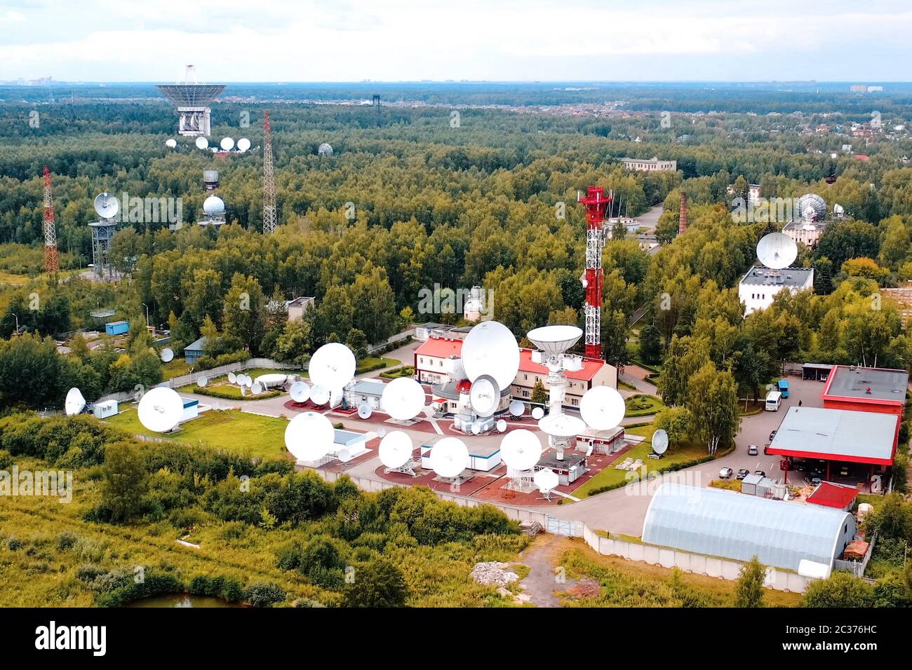 Center for long-distance space communications, satellite antenna for ...