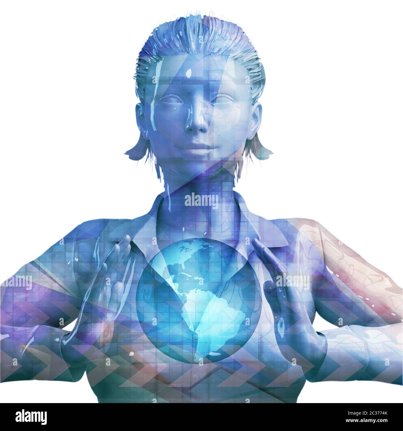 Global Technology Solutions on the Internet Concept Art Stock Photo - Alamy