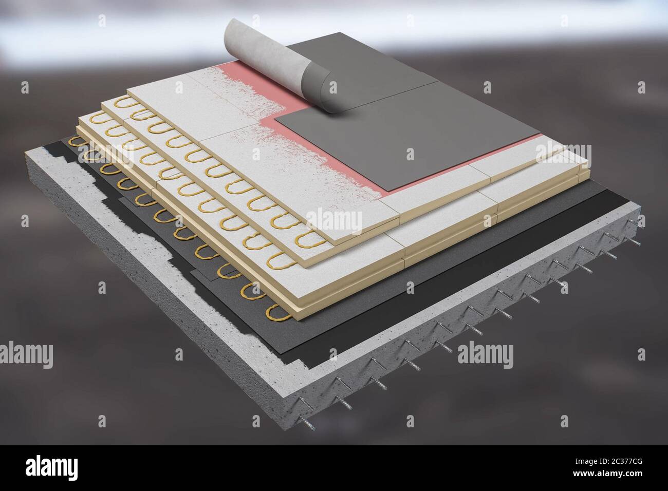 The scheme of thermal insulation of the roof covering Stock Photo - Alamy