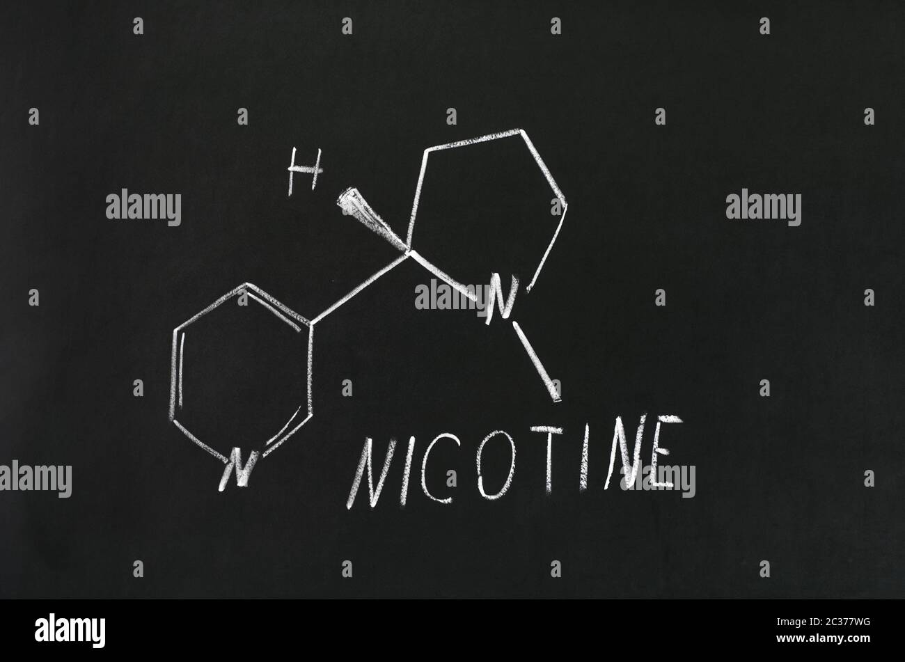Nicotine molecule chemical structure on blackboard Stock Photo - Alamy