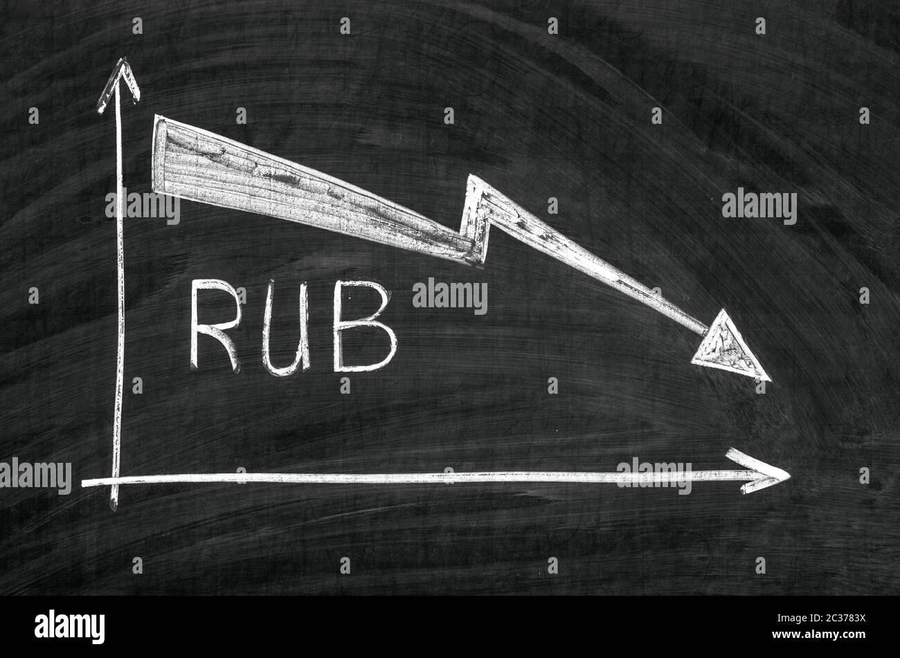 The graph showing the Russian ruble devaluation Stock Photo - Alamy