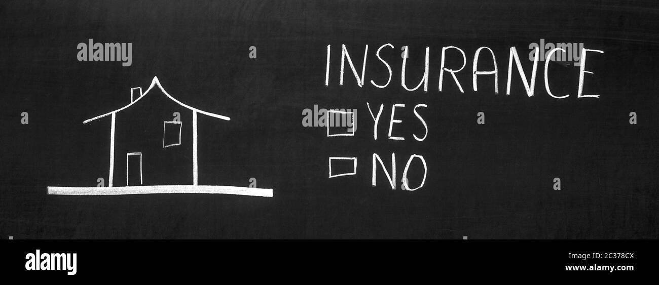 Insurance written on the blackboard with chalk Stock Photo - Alamy