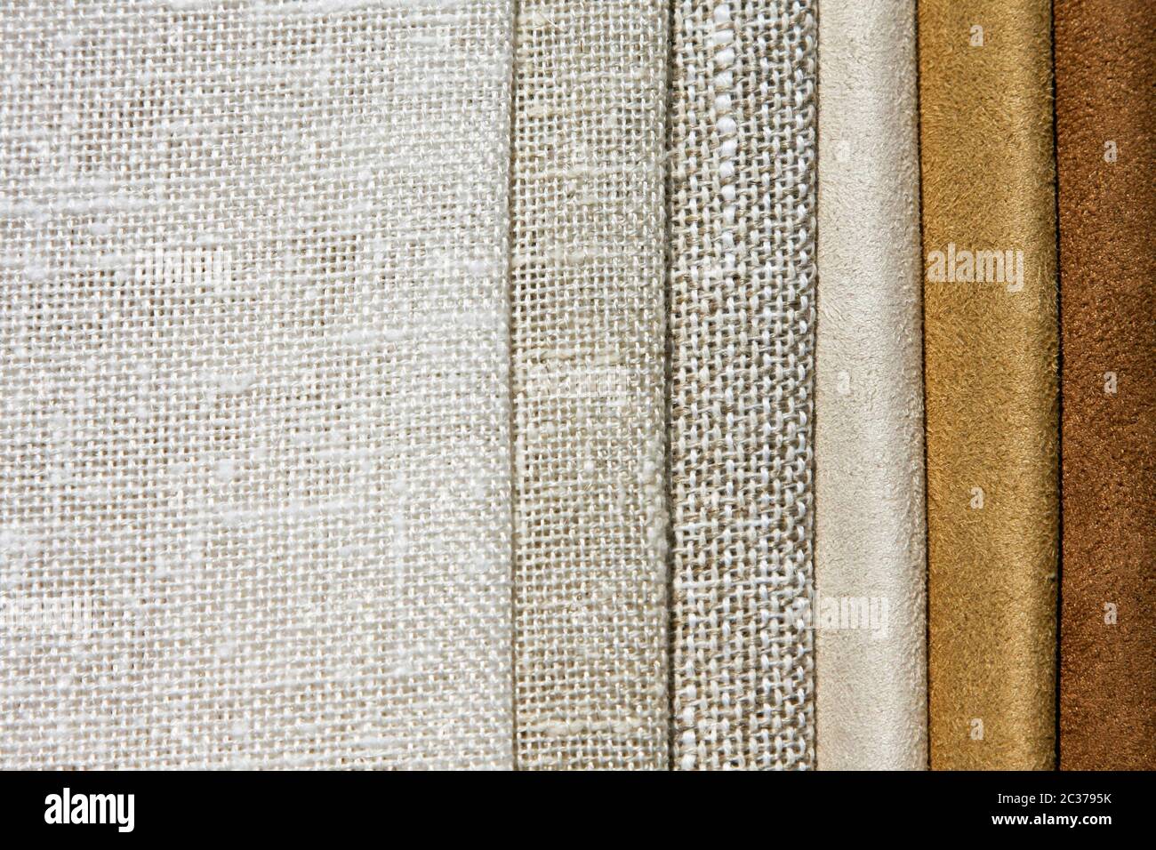 Beige tone color palette samples of fabric Stock Photo - Alamy