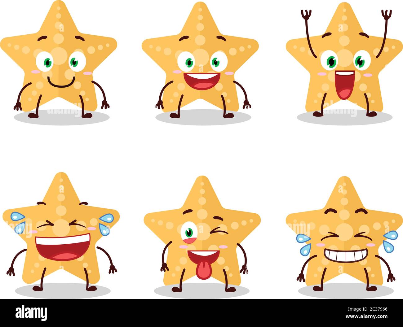Cartoon character of yellow starfish with smile expression Stock Vector ...