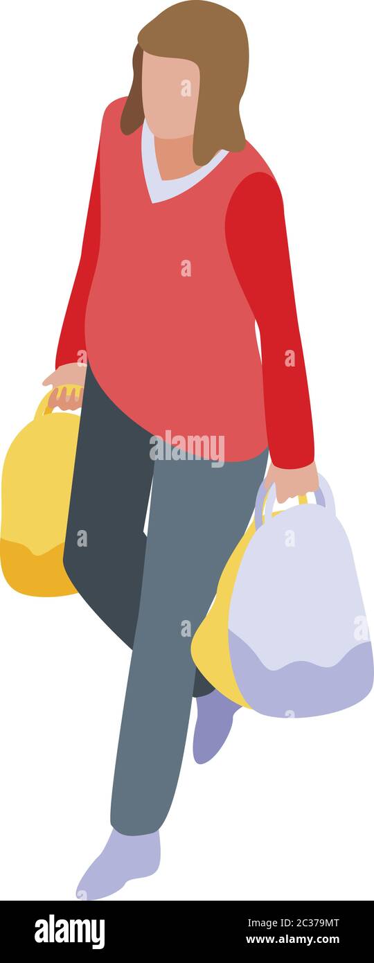 Isometric people grocery shopping Cut Out Stock Images & Pictures - Alamy
