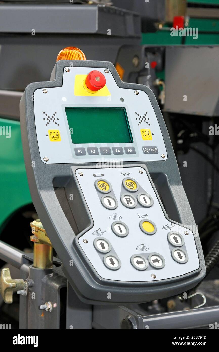 Control unit machinery with display and buttons Stock Photo - Alamy