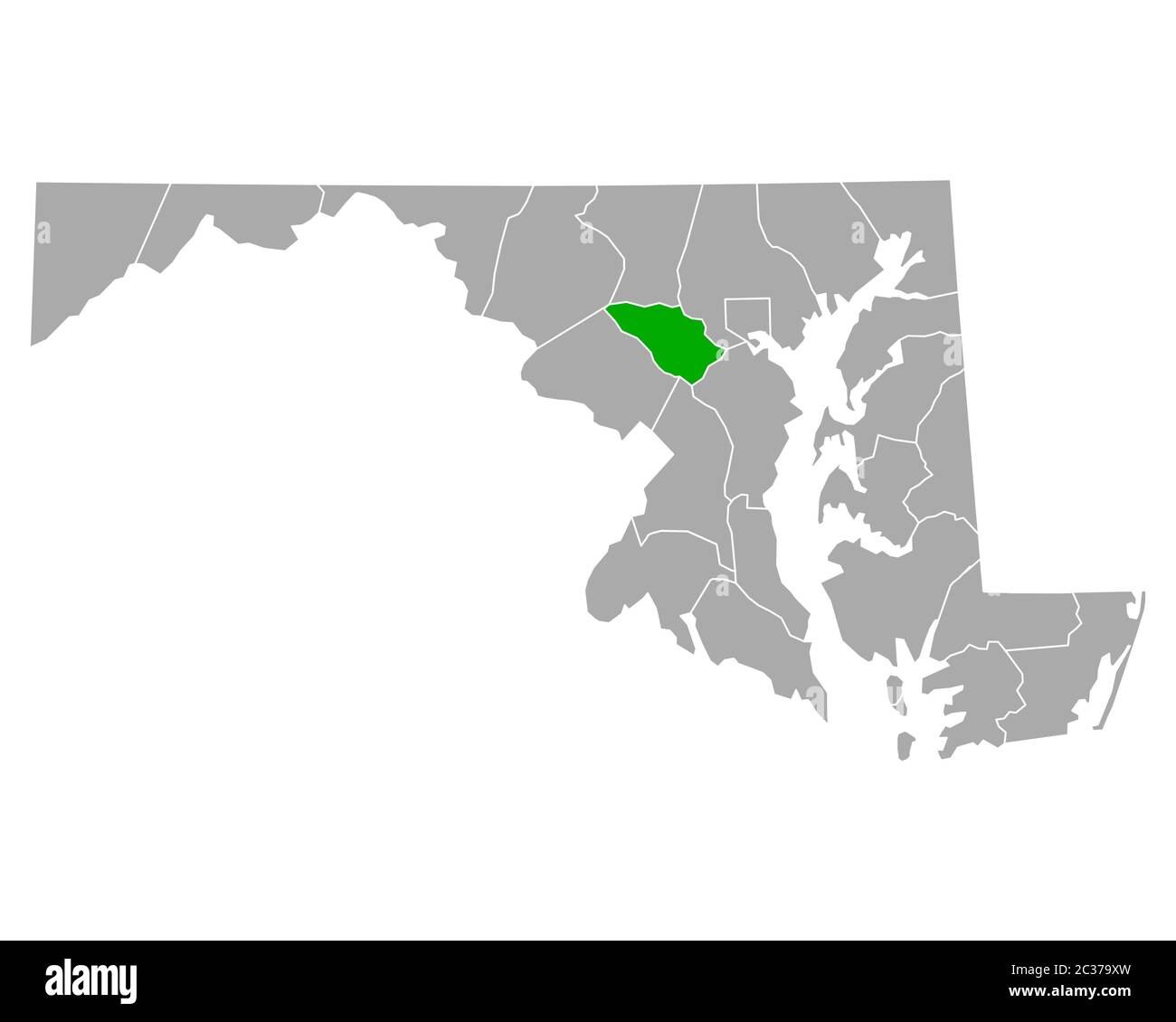 Map of Howard in Maryland Stock Photo - Alamy