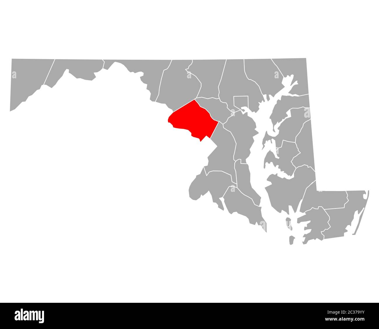 Map of Montgomery in Maryland Stock Photo - Alamy