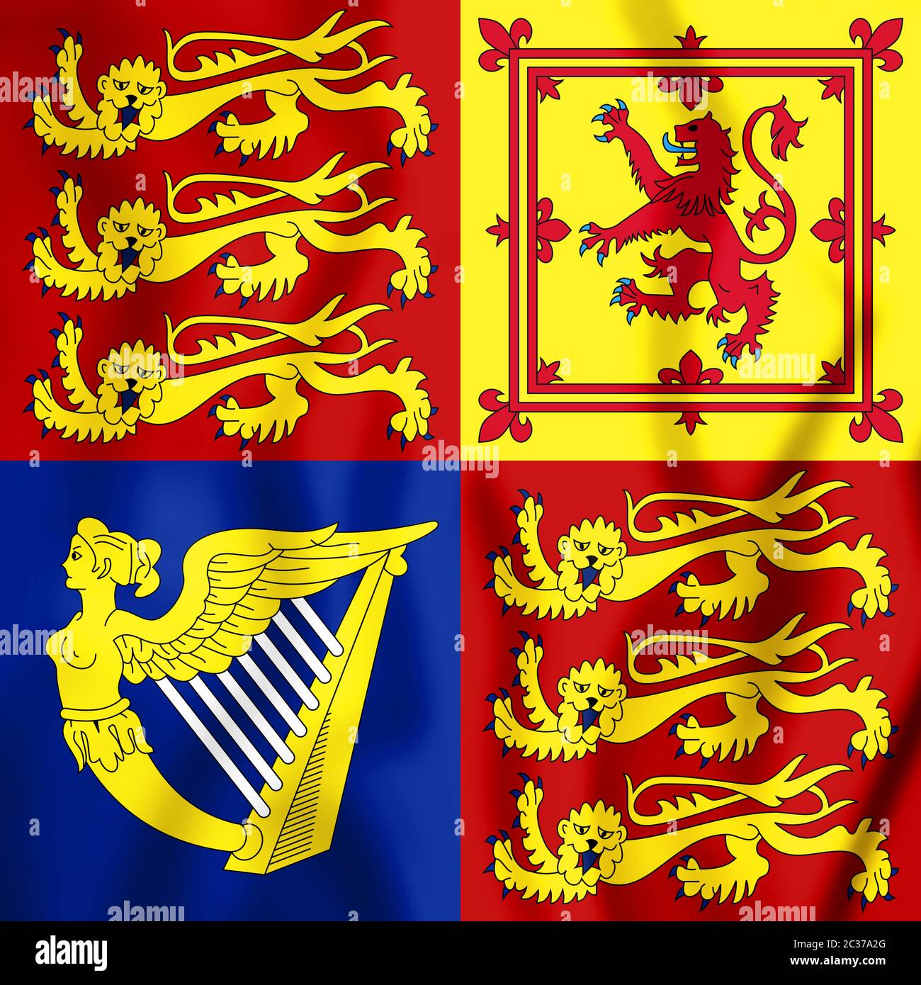 3D Royal Standard of the United Kingdom. 3D Illustration Stock Photo ...