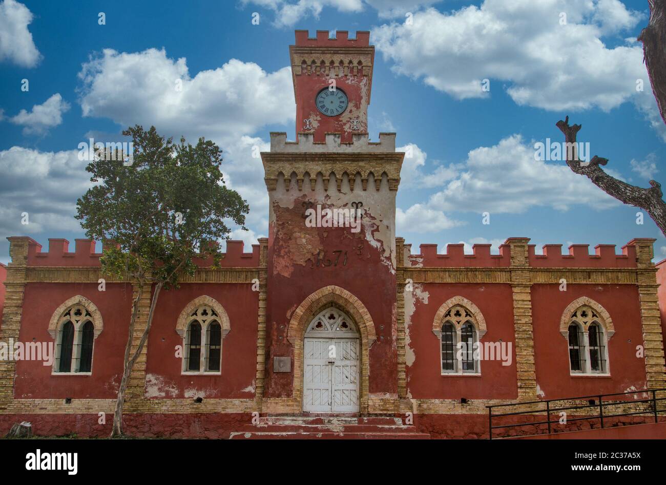 Old Red castle in Charlotte Amalie in St. Thomas, United States Virgin ...