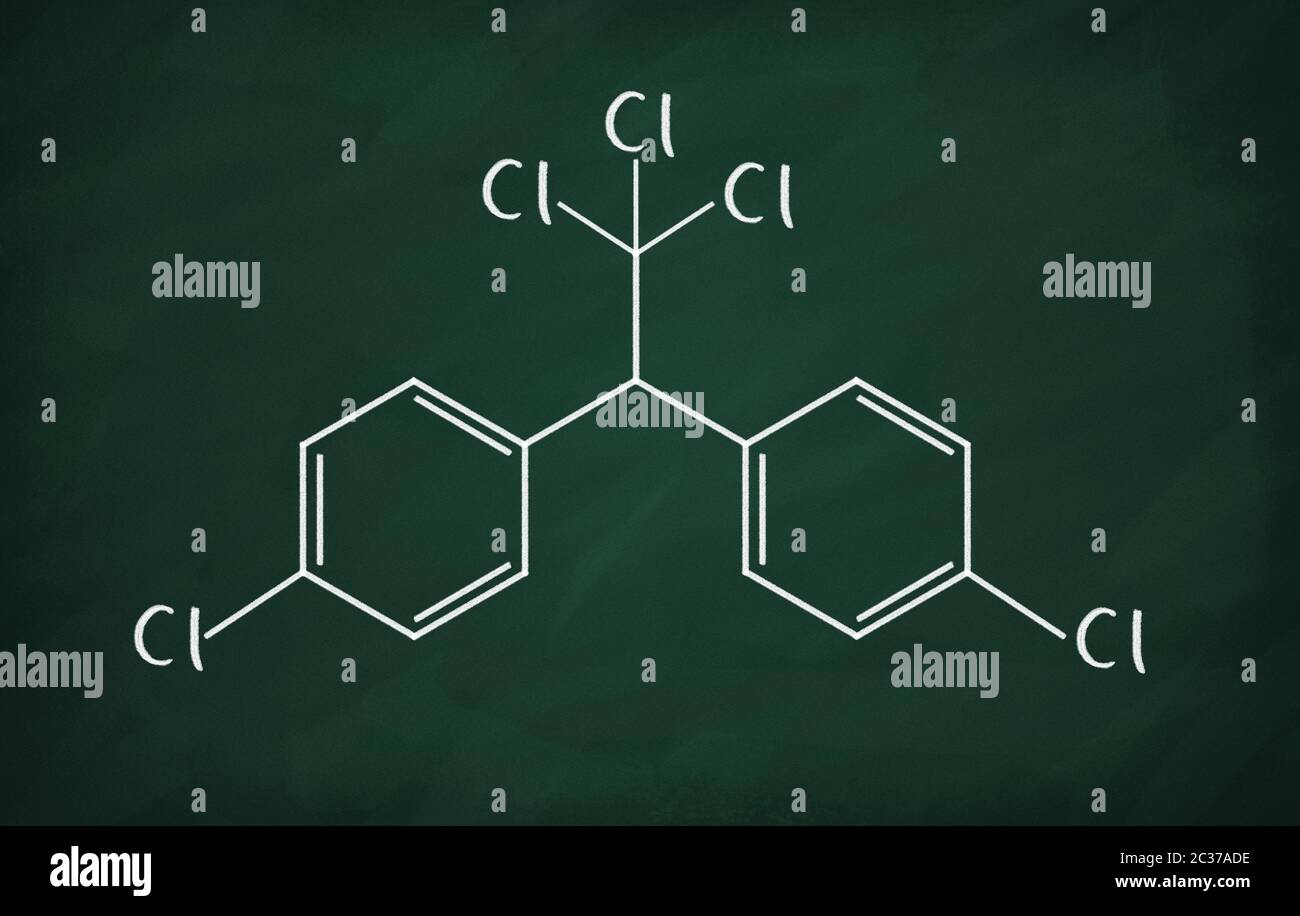 Chemical formula of DDT on a blackboard Stock Photo - Alamy