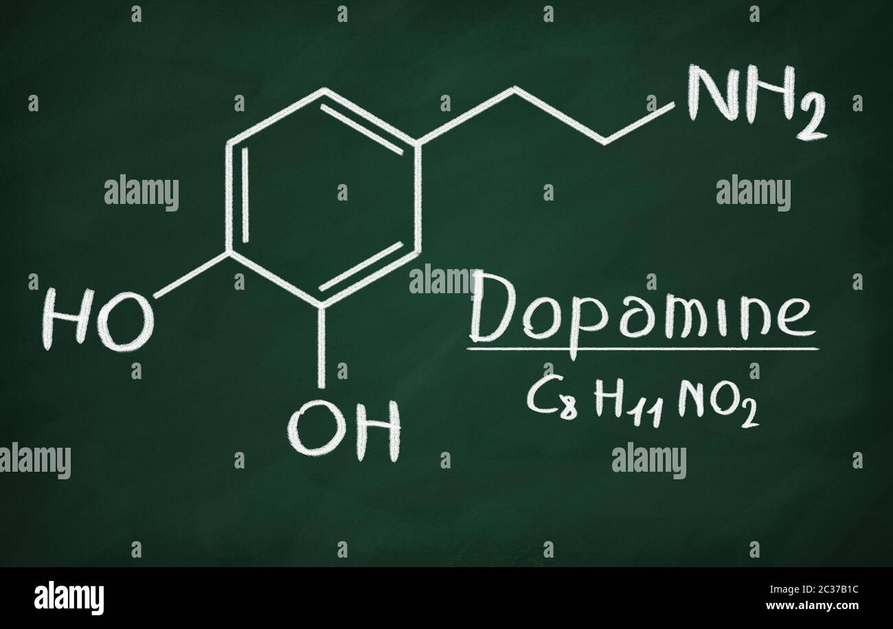 Chemical formula of Dopamine on a blackboard Stock Photo - Alamy