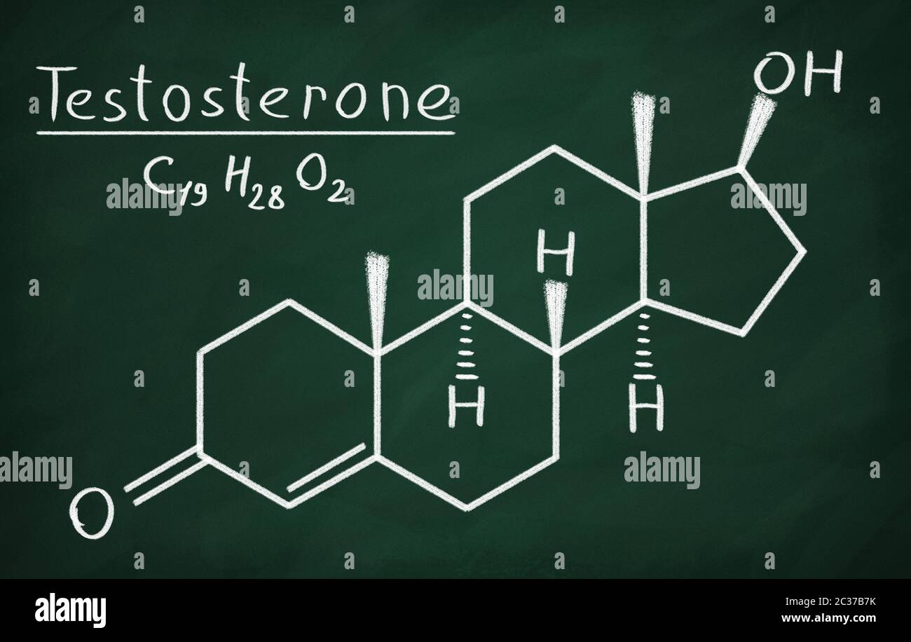 Chemical formula of Testosterone on a blackboard Stock Photo - Alamy