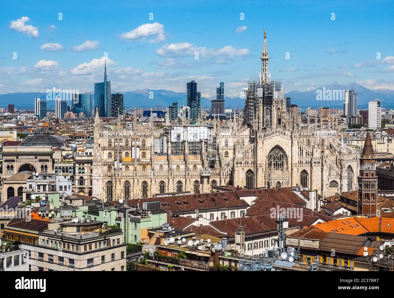Aerial view of the skyline of the city of Milan, Italy Stock Photo - Alamy