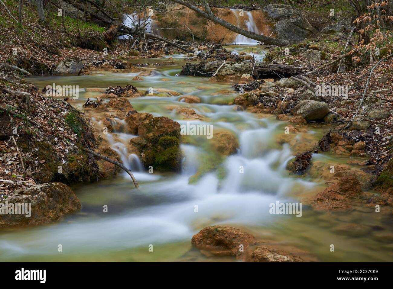 Beautiful waterfall in the forest of national park Stock Photo - Alamy