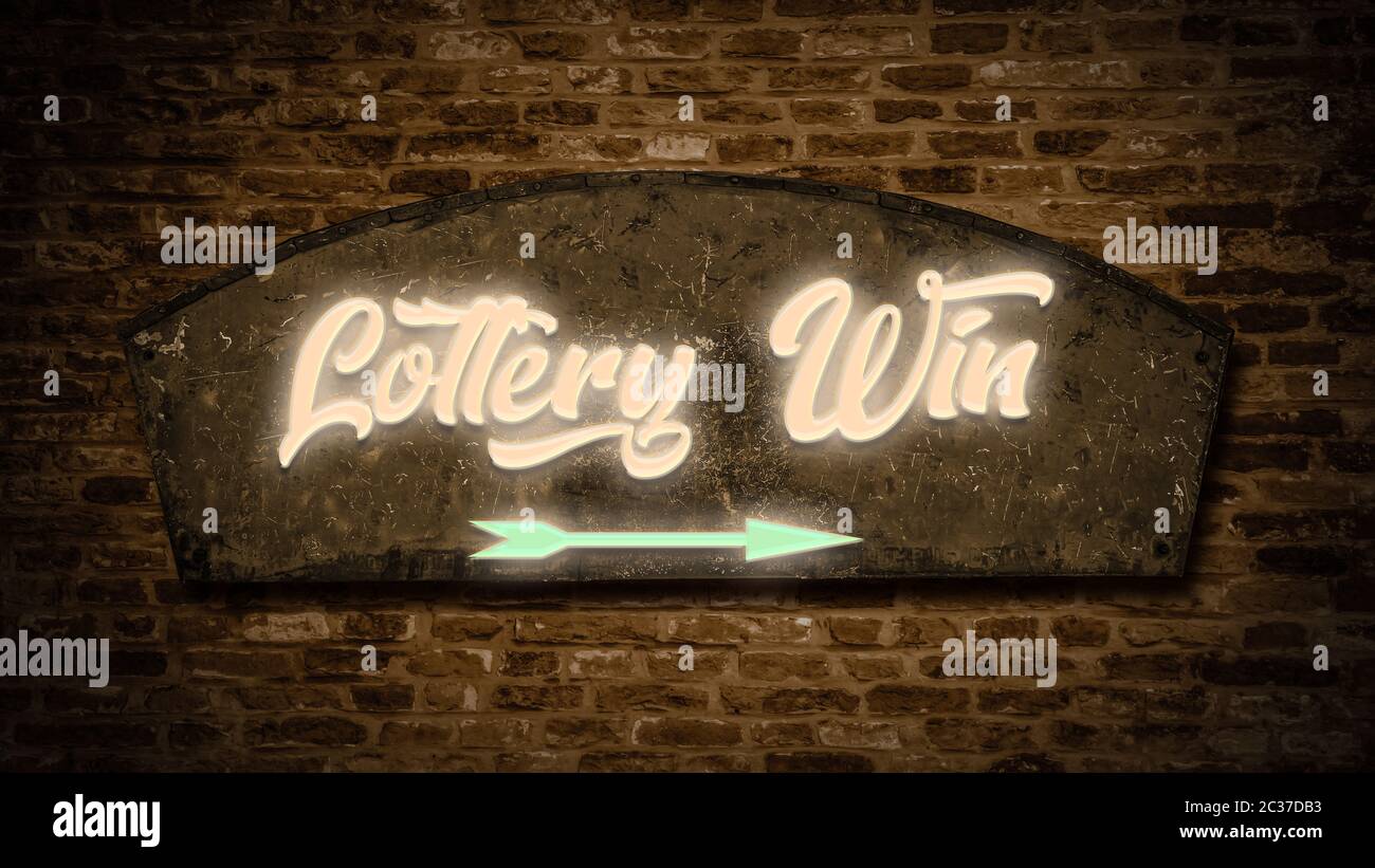 Street Sign the Direction Way to Lottery Win Stock Photo - Alamy