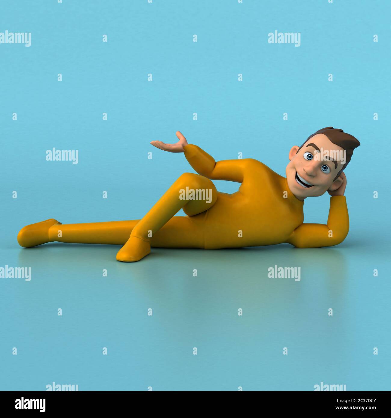 Fun 3D cartoon yellow character Stock Photo - Alamy