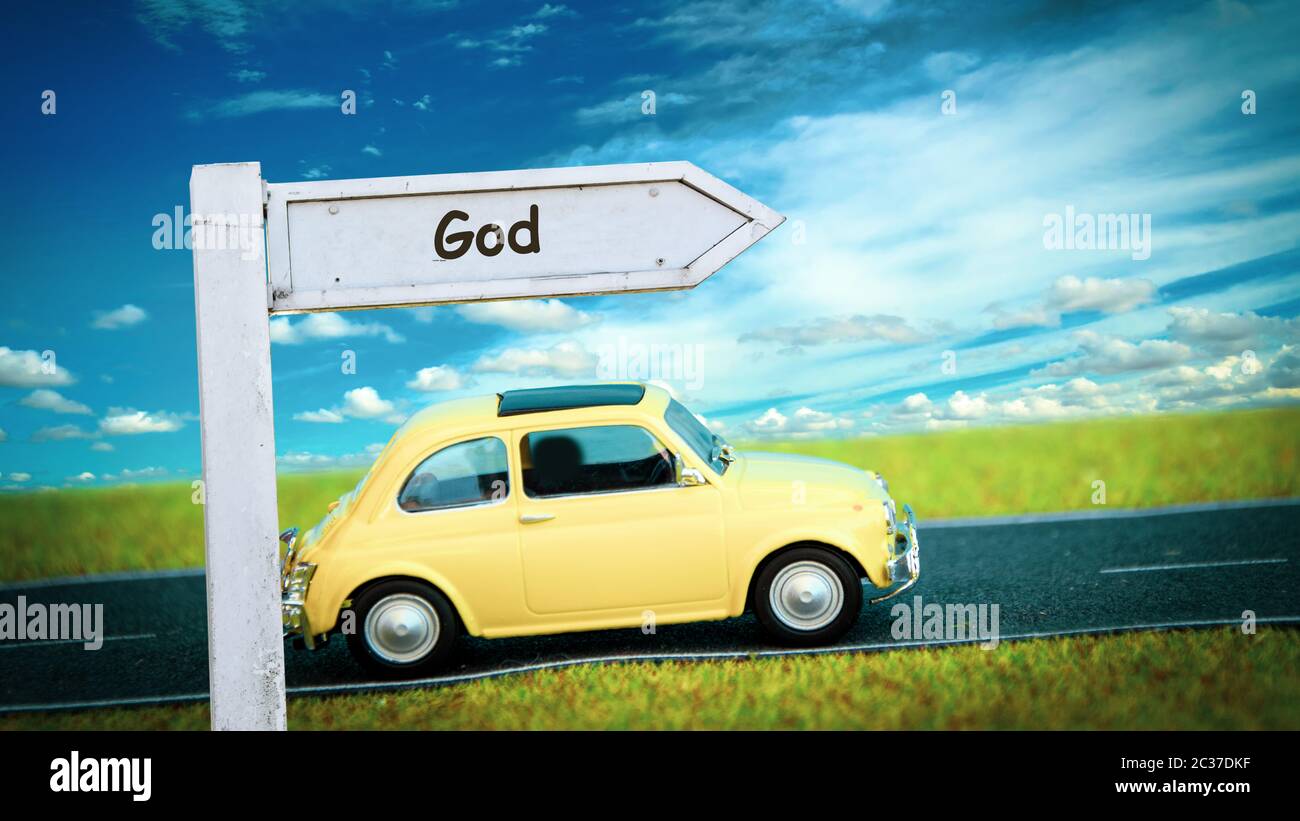 Street Sign the Direction Way to God Stock Photo - Alamy